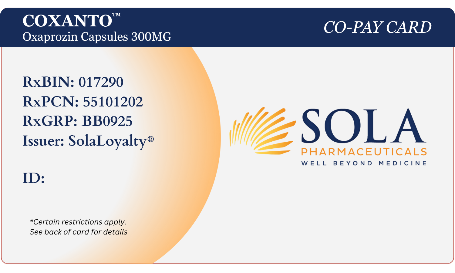 SolaLOYALTY Co-Pay | SOLA Pharmaceuticals